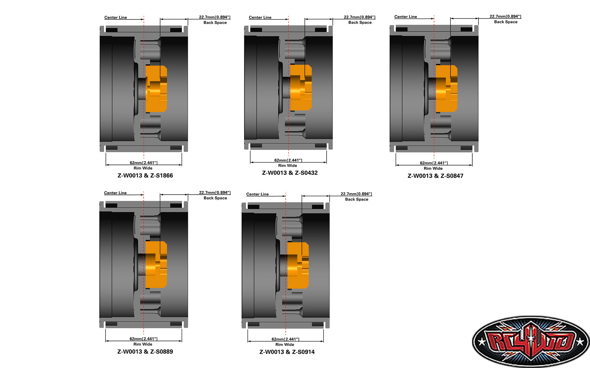 RC4WD Raceline Monster UDR 40 Series 3.8" Beadlock Wheels-Z-