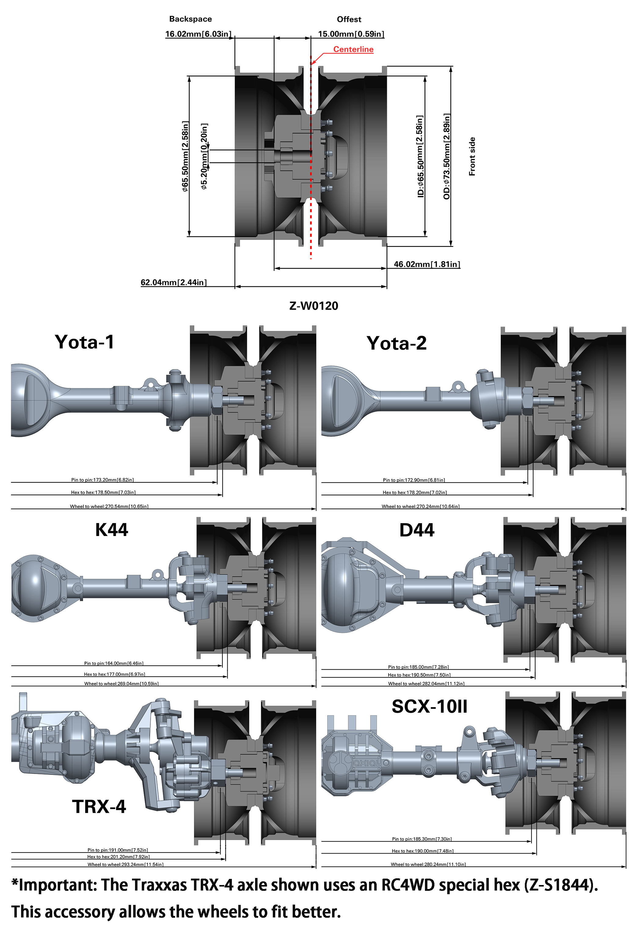 RC4WD Hauler 2.6" Dually Rear Wheels-Z-W0120